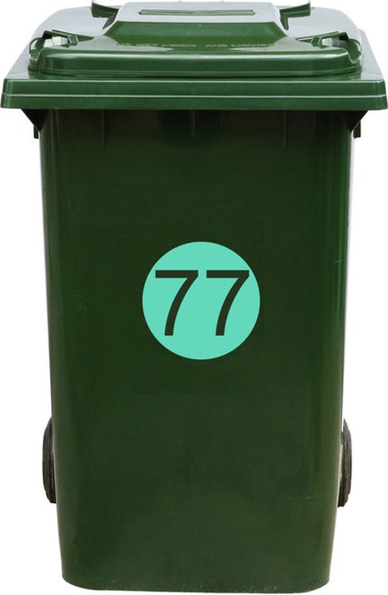 Kliko Sticker / Vuilnisbak Sticker - Nummer 77 - 17 x 17 - Mint | bol