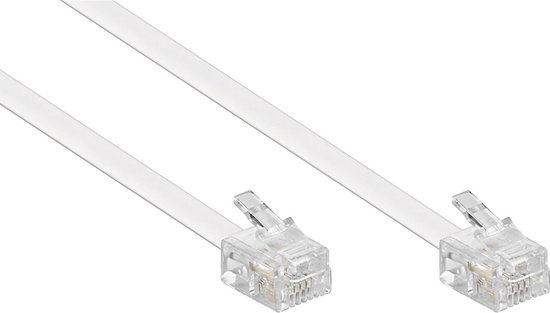 RJ11 - RJ11 telefoonkabel / wit - 5 meter | bol