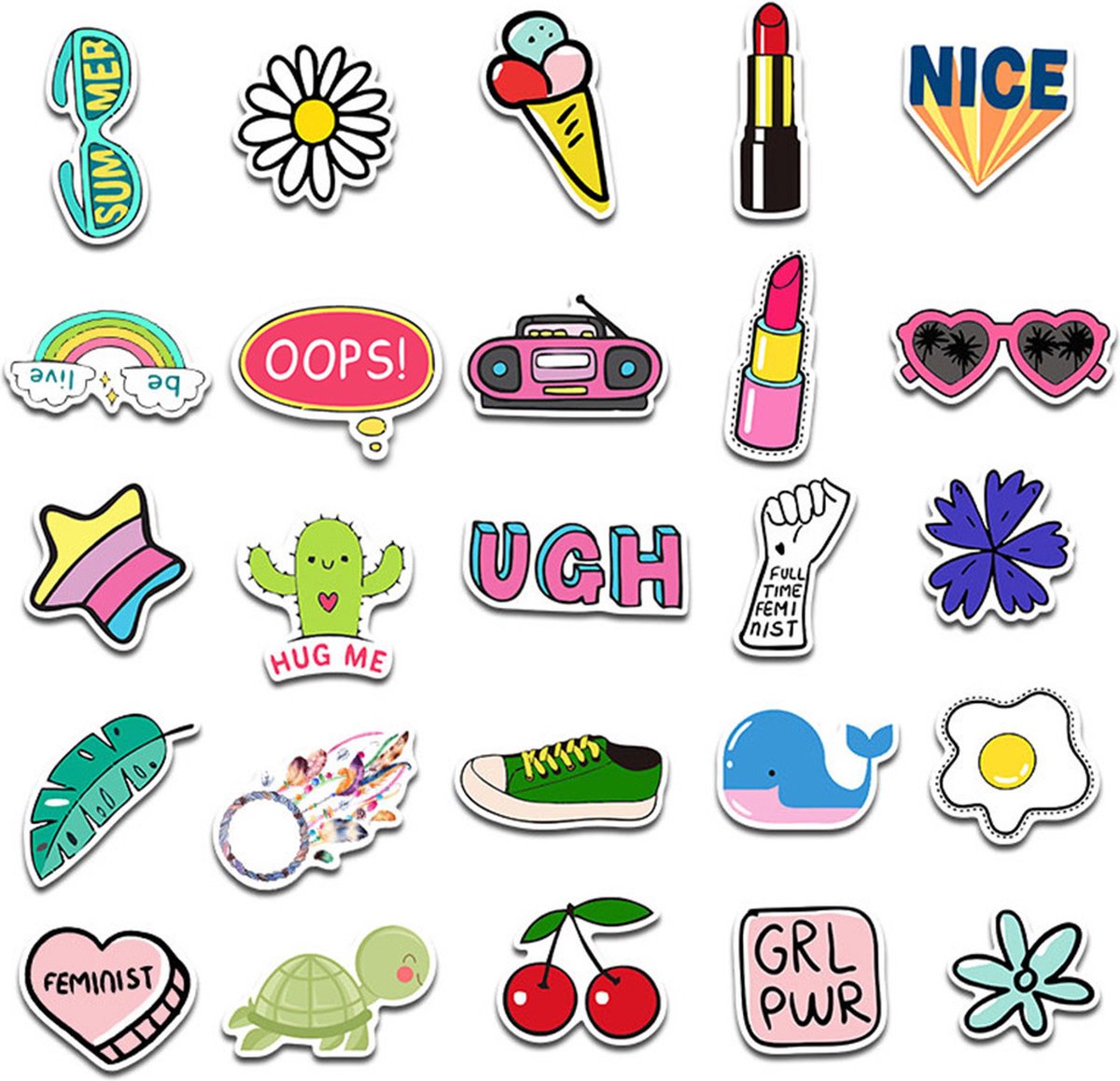 50 VSCO cartoon stickers voor feministische meiden - stickers voor ...
