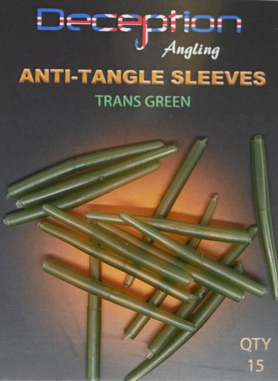Deception Angling Anti Tangle Sleeves Trans Green Qty : 15 | bol