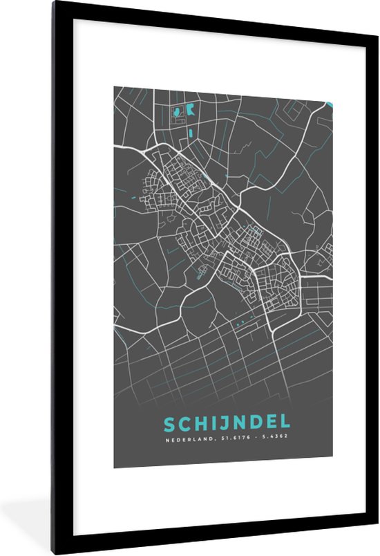 Fotolijst incl. Poster - Schijndel - Stadskaart - Plattegrond - Kaart ...