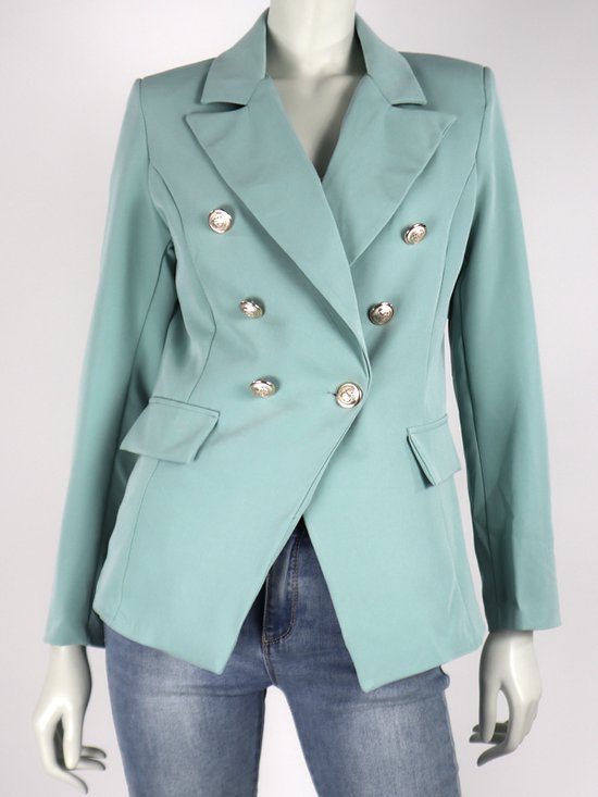 Stijlvolle double breasted blazer - Mint Groen | bol.com