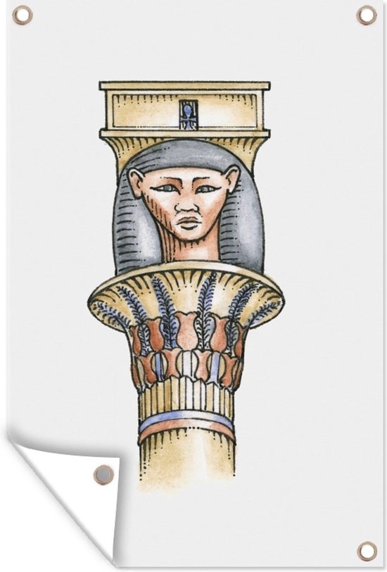 Tuindecoratie tekening van de Egyptische Godin Hathor - 40x60 cm ...