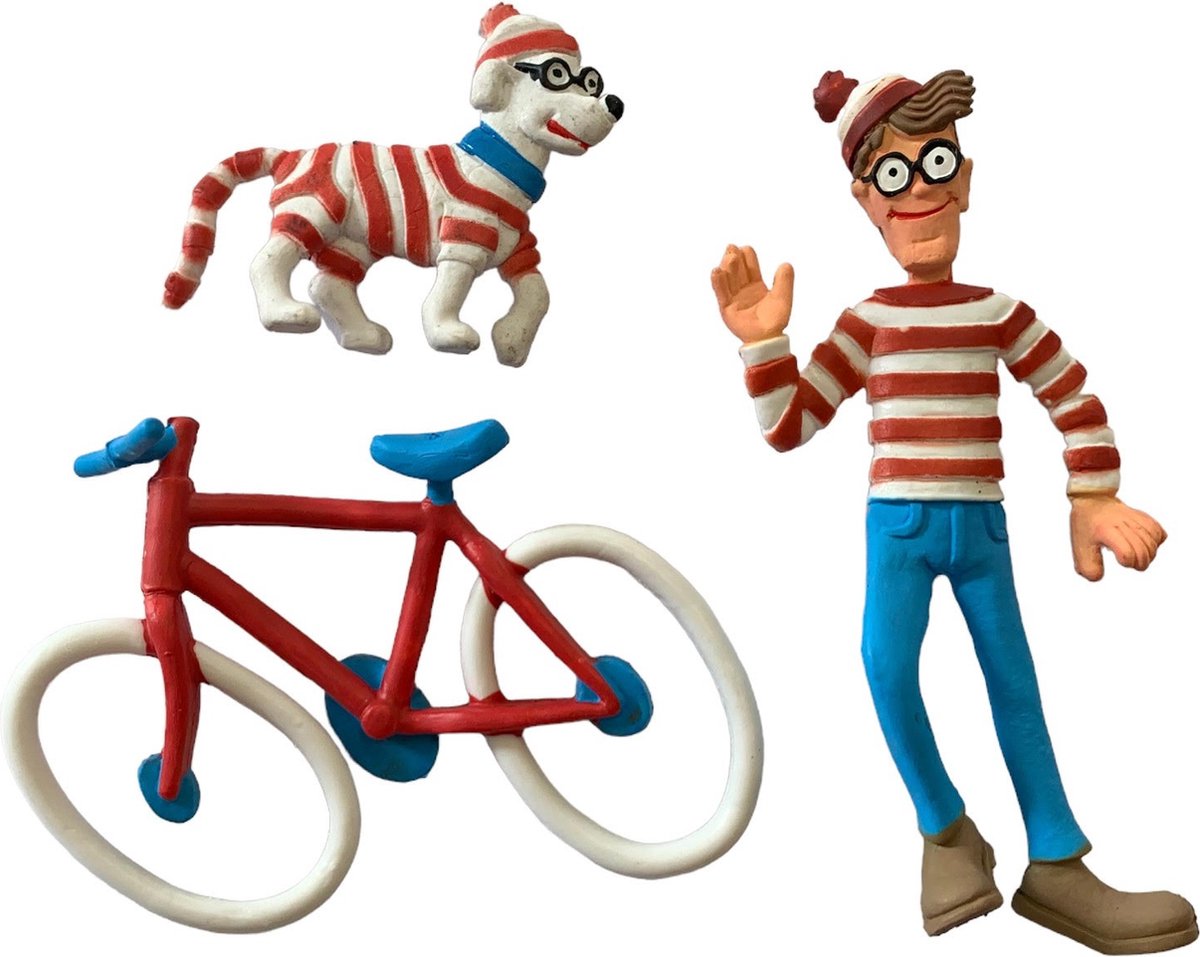 Waar is wally met fiets - Figuren 11cm - Plat - flexibel rubber | bol.com
