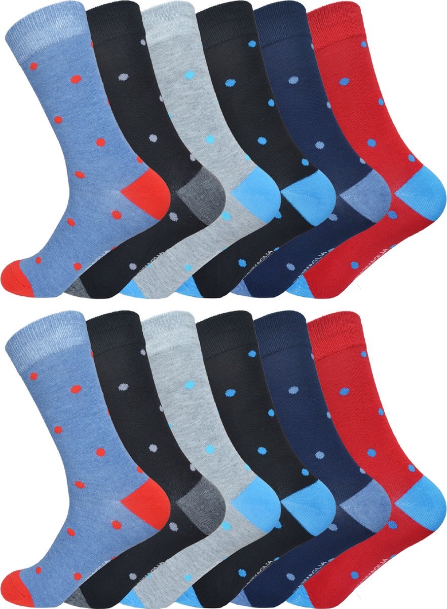 Sokken Unisex - 12 paar - Stippen - Maat 43-46 | Dames sokken | Heren ...