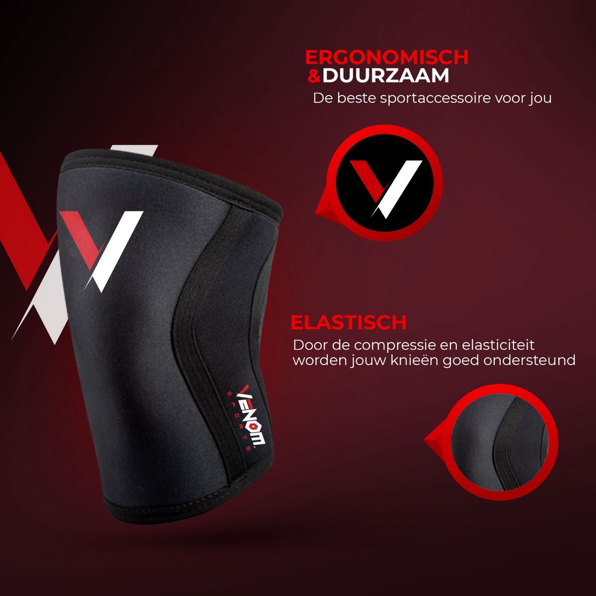 Venom Sports Knee wraps – knieband - knee sleeves voor extra stevigheid ...