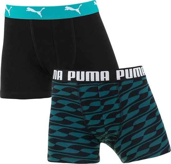 PUMA jongens 2P boxers formstrip print groen & zwart - 170/176 | bol.com