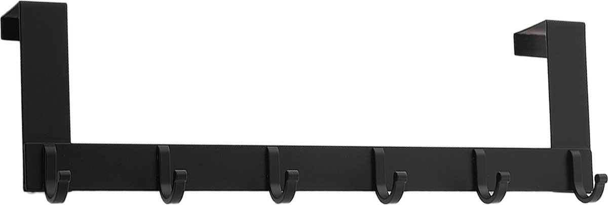 Deur ophanghaak - 6 Haaks - Zwart – 40 x 18 cm - Ophangrek Deur ...