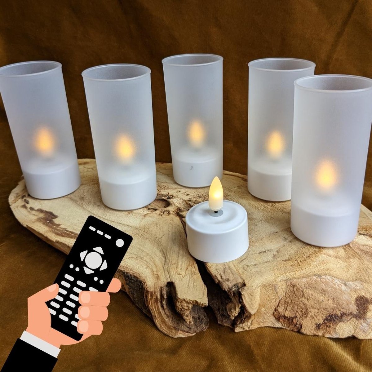 6 bougies LED avec télécommande - Bougies chauffe-plat LED 40 heures et bougies... | bol.com