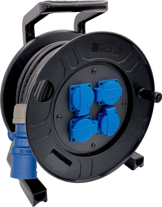 CEE Camping kabelhaspel 310 - 40 meter - 4 blauwe stopcontacten ...