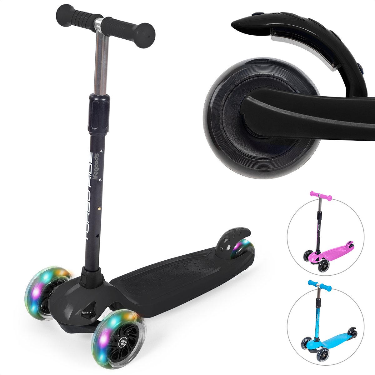 LifeGoods TurboRide Kinderstep - Step 5-8 Jaar - 3 Lichtgevende Wielen ...