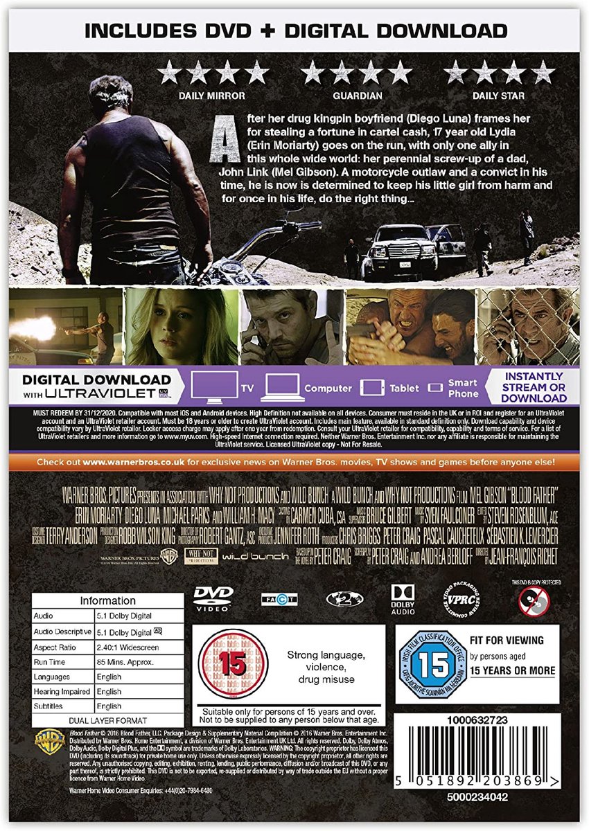 Blood Father (Dvd), Erin Moriaty, William H. Macy, Elisabeth Röhm, Diego Luna | Dvd's | bol