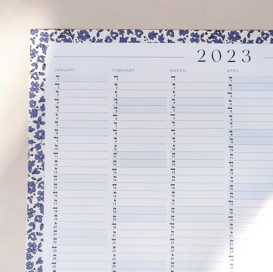 Jaarplanner 2023 DITSY DAISY BLUE | bol.com