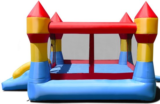 Springkasteel Opblaasbaar Speelkasteel Buitenuitsmijter met glijbaan ...