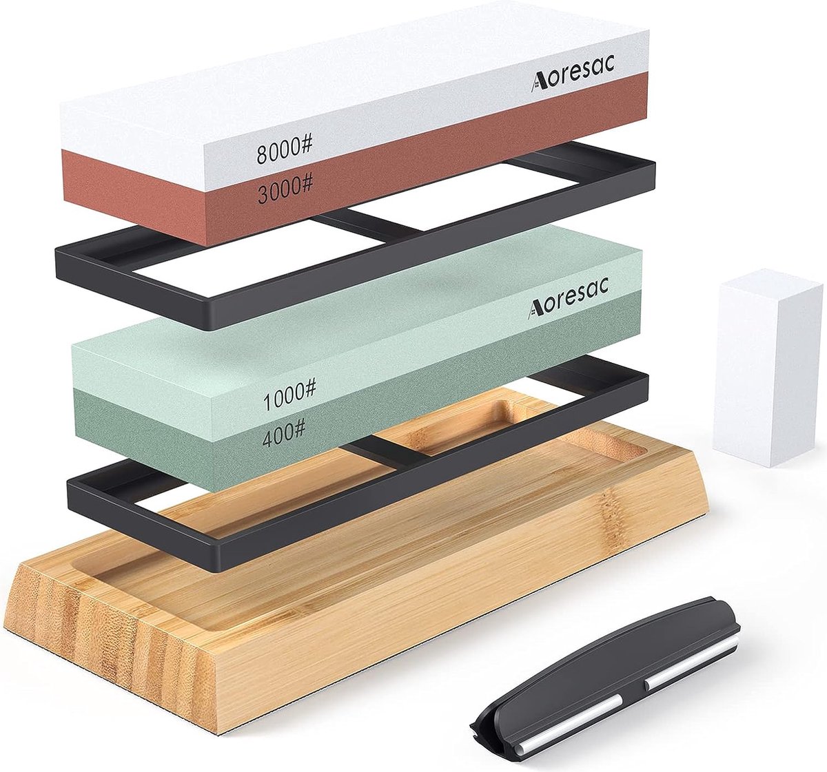 slijpsteenset voor messen, slijpsteen 400/1000 3000/8000, dubbelzijdige ...