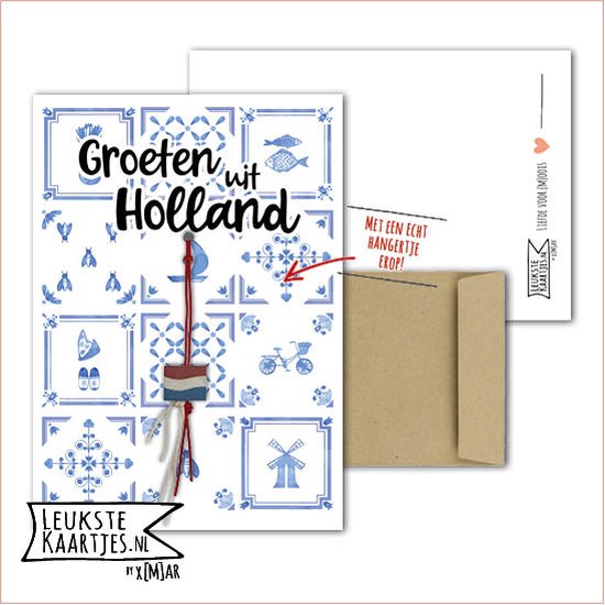 Kaartkadootje -> Nederlands Vlaggetje – No:01 (Groeten uit Holland! – Gelukspoppetje... | bol