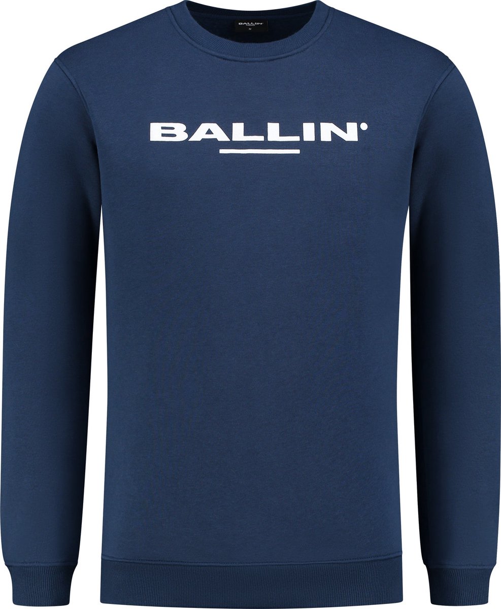 Ballin Amsterdam - Heren Slim Fit Sweater - Blauw - Maat XS | bol.com