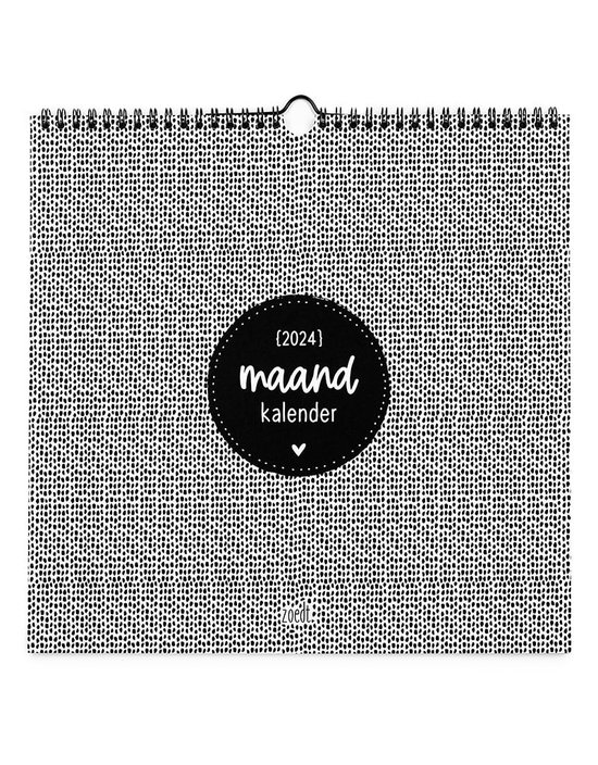 Zoedt - Maandkalender - 2024 - vierkant 29x29 cm - zwart wit | bol