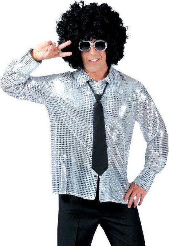 Blauwe glitter overhemd heren | bol