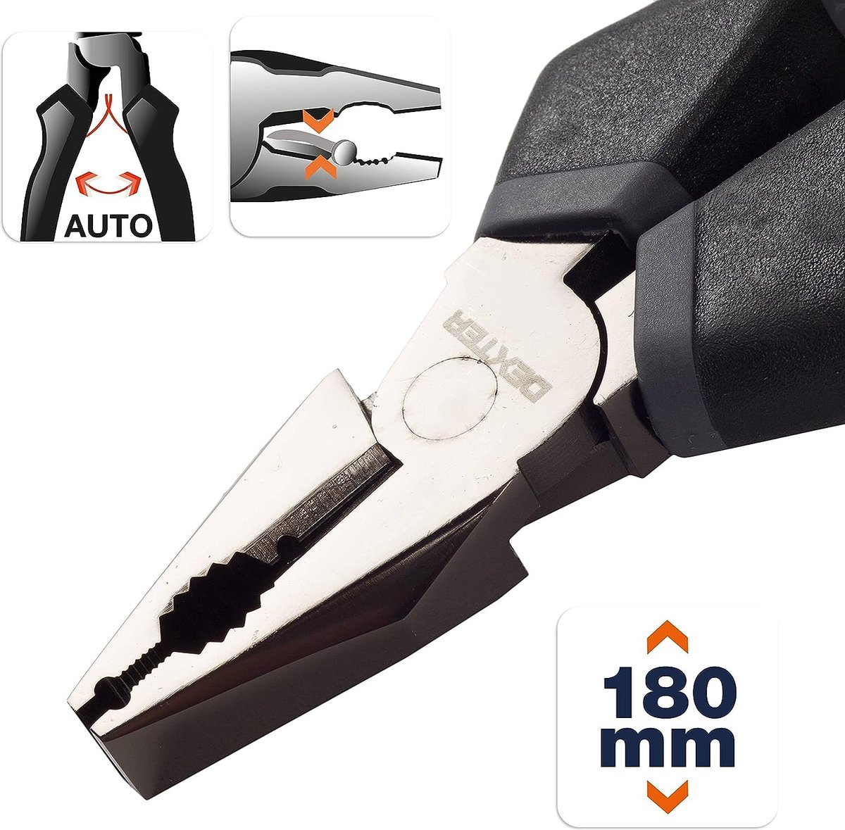 Set van 3 precisietangen: 1 Universele tang + 1 Zijkniptang + 1 ...