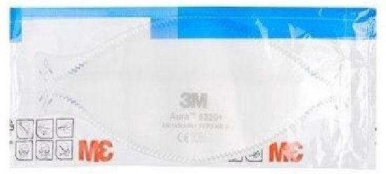 3M Aura Stofmasker 9320 FFP2 - FFP2 - met elastiek - Fijnstofmasker ...