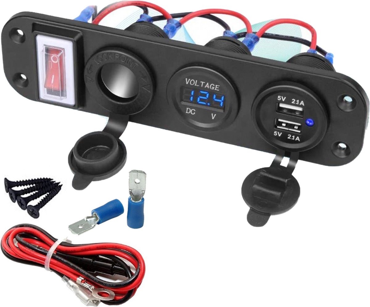 Orbit Electronic® Universele Dual USB stopcontact met Voltmeter ...
