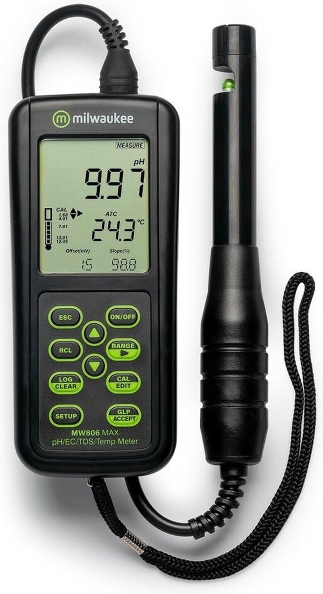 MILWAUKEE MW806 MAX 4-IN-1 COMBI METER / DATALOGGER MET USB (pH/EC/TDS ...