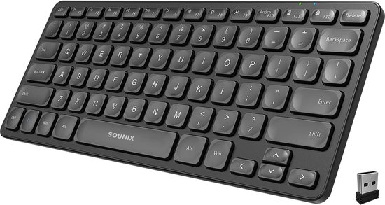Sounix Draadloos Toetsenbord - Stille Toetsen - Zwart | bol.com