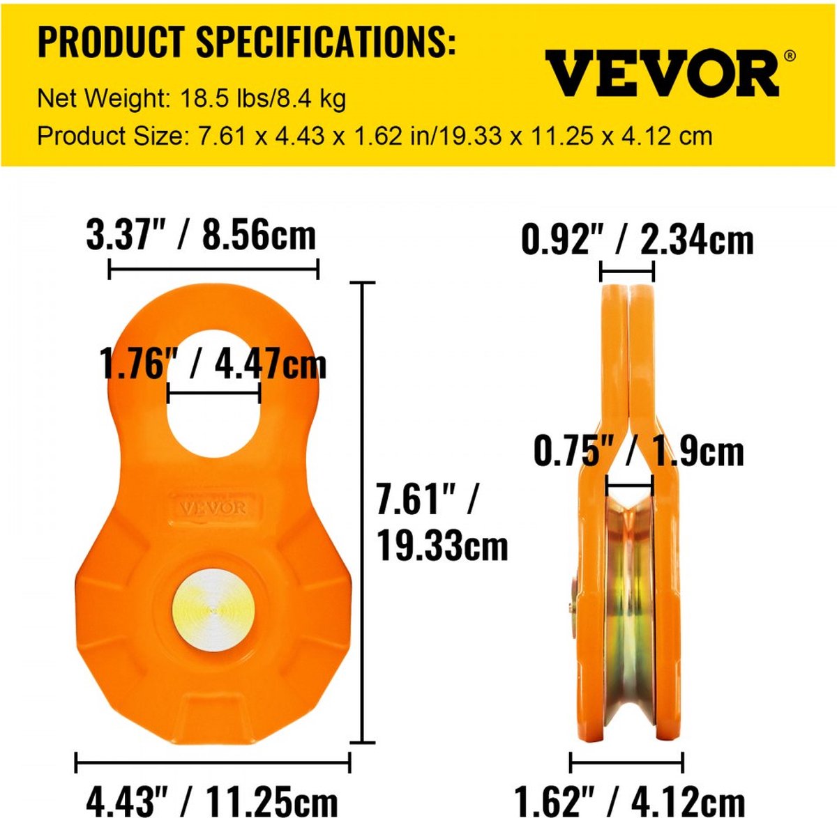 Dakta® katrol katrol 11T draagvermogen bosbouwlier gele katrol | bol.com