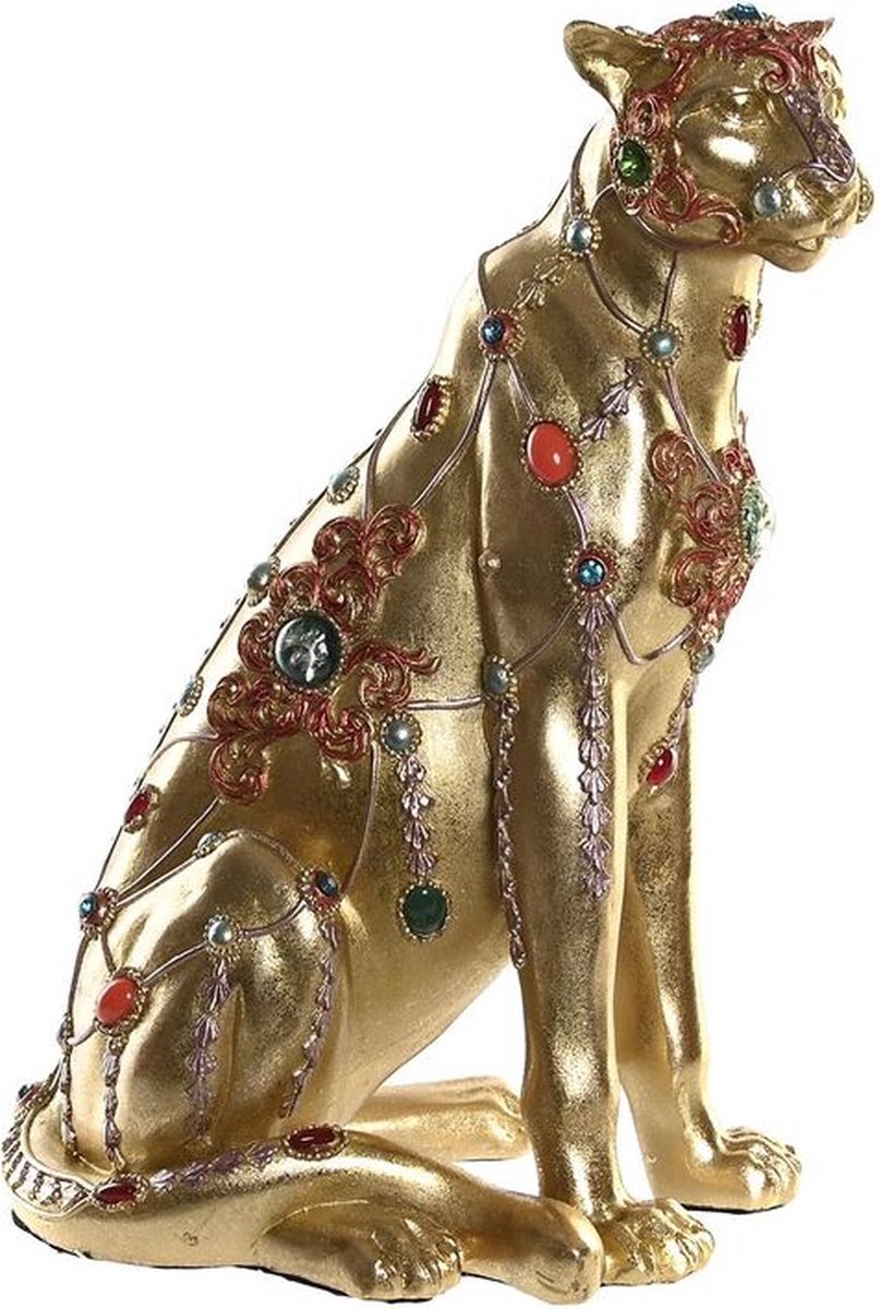 Decoratieve figuren DKD Home Decor Luipaard Hars Koloniaal (25,5 x 17 x ...