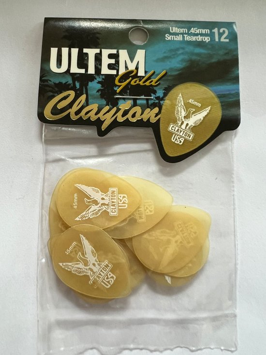 Clayton - Ultem Gold - small teardrop plectrum 0.45 mm 12-pack | bol.com