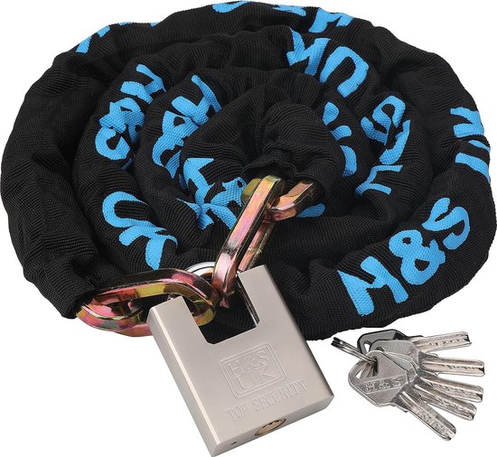 Hoogwaardig kettingslot anti-diefstal 10 mm x 1,2 m ketting en slot met ...