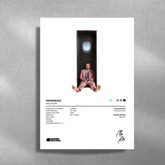 Mac Miller - metalen poster - Swimming - album cover - 30x40cm | bol.com