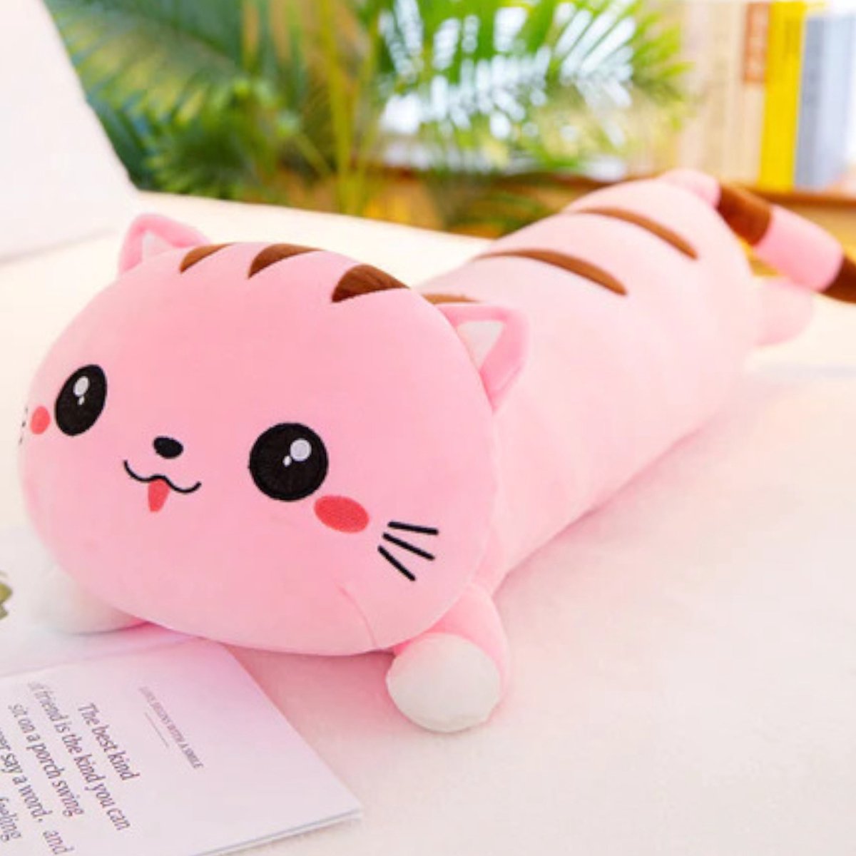 Klikkopers® - Kawaii Kussen - Lange Kat Knuffel - 80cm - Kawaii Knuffel ...