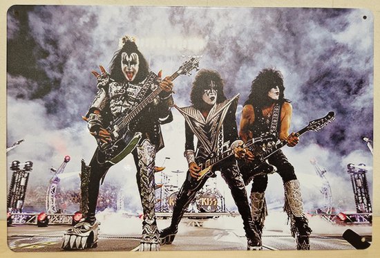 Kiss horizontaal op podium Reclamebord van metaal METALEN-WANDBORD ...