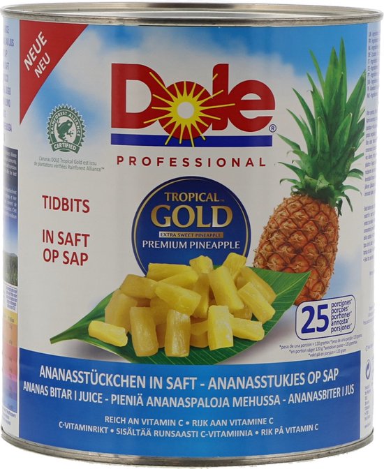 Dole | Professional | Ananas Tidbits | Op Sap | 3 liter | bol