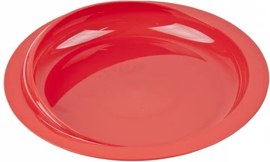 Bord met opstaande rand en zuignap : Rood | bol