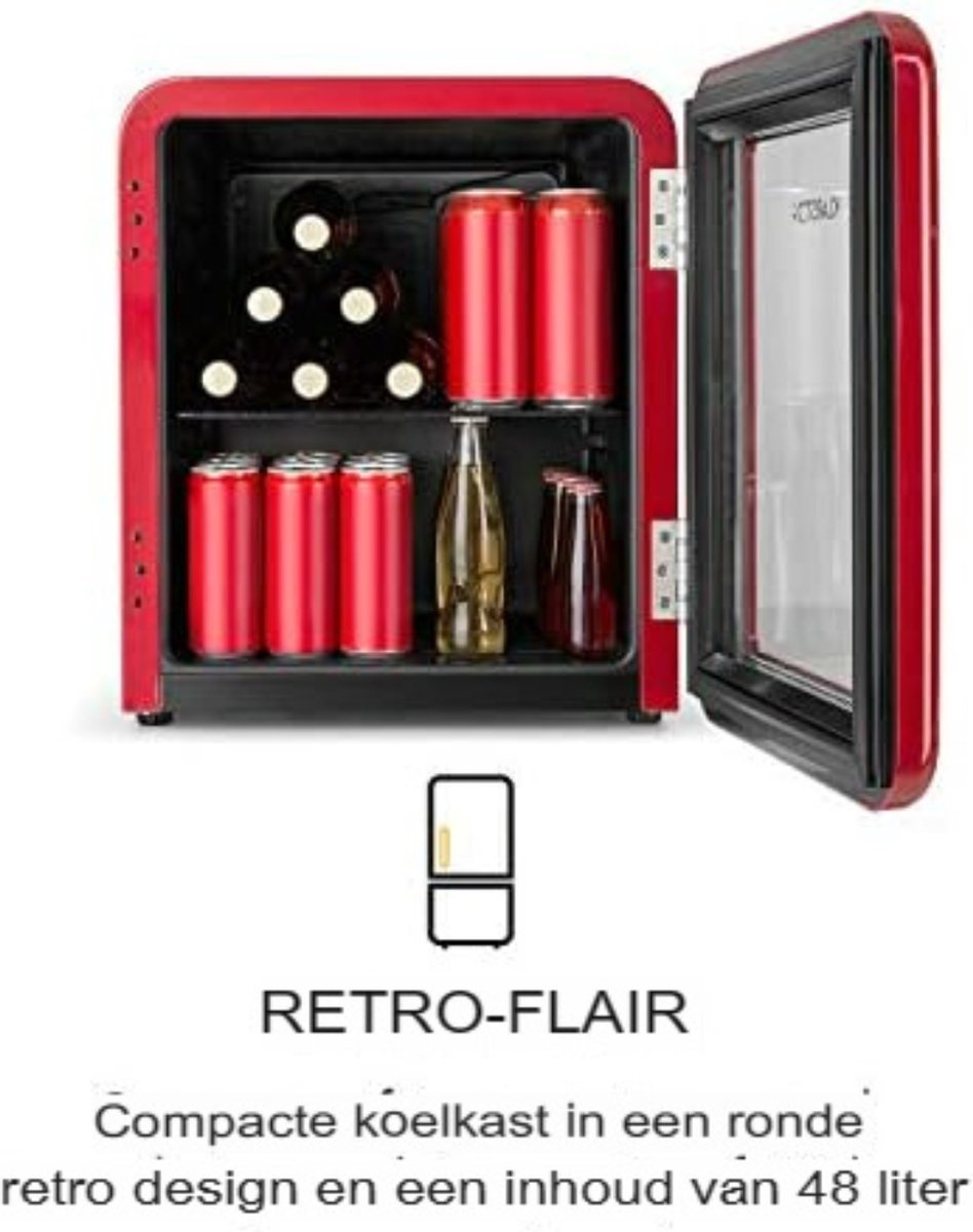 Gratyfied-Minibar koelkast-Mini koelkast glazen deur-Minikoelkast met vriesvak | bol