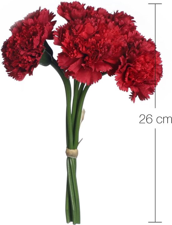 Kunstmatige anjer bloem realistische nepzijde boeketten met 6 stelen ...