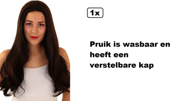 Luxe Pruik Kate bruin - wasbaar en heeft een verstelbare kap - Festival ...