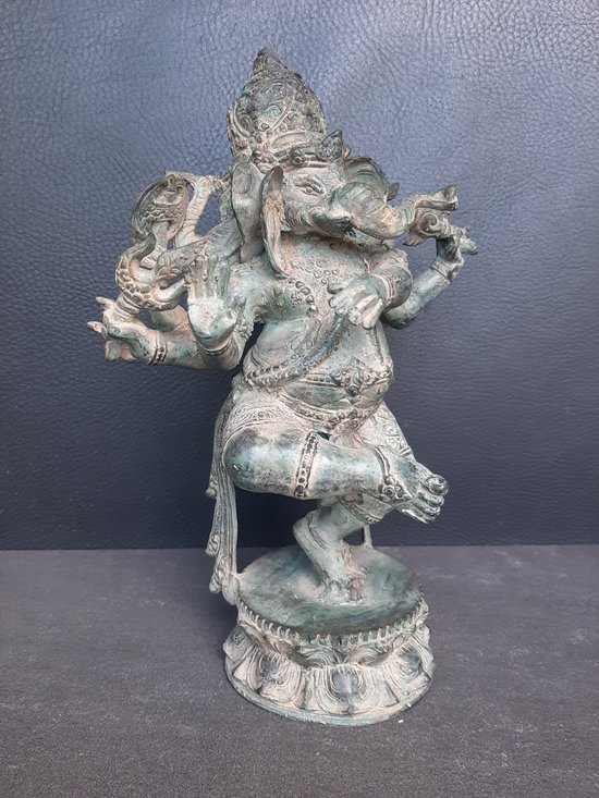 Statue en bronze de Ganesh/Ganapati à 3 faces/Inde/Asie | bol