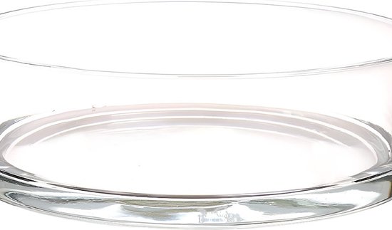 Lage schaal/vaas schaal transparant rond glas 8 x 25 cm - plat - glazen ...