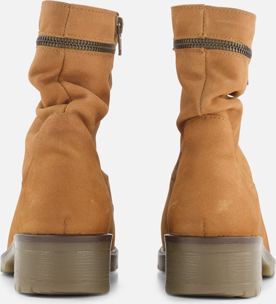 Feyn Joanne Enkellaarsjes cognac Suede - Maat 38 | bol