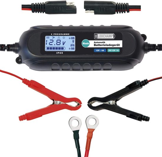 Druppellader / Acculader 6 / 12 Volt - 4 A - met aansluitklemmen en ...