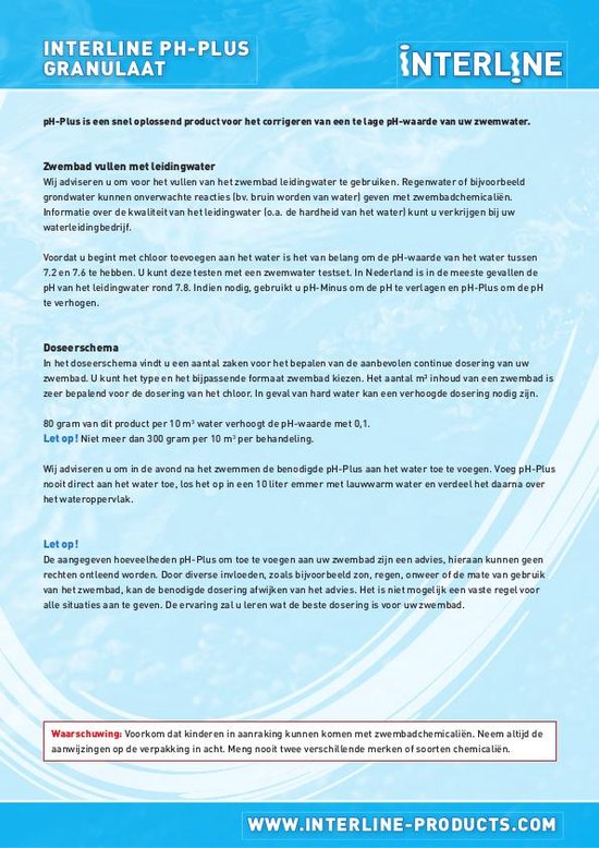 Interline pH plus 3kg & pH min 3kg - Inclusief doseerschema - pH plus ...
