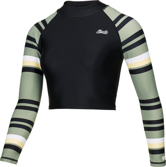 Mystic Jayde LS Crop Rash Vest - 2022 - Olive Green - XS | bol