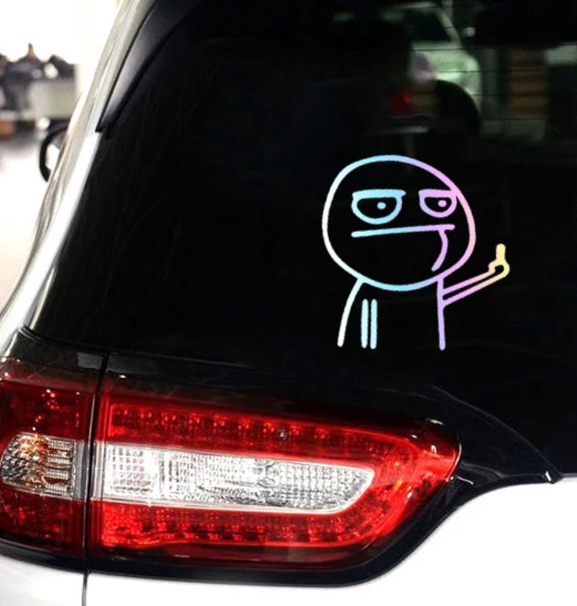 Autosticker - Middelvinger Poppetje Cartoon - Grappige Auto Sticker ...