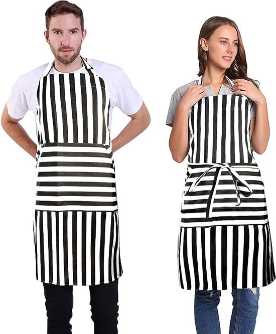 Verstelbare schort met lange banden, voor dames en heren, 18 kleuren ...