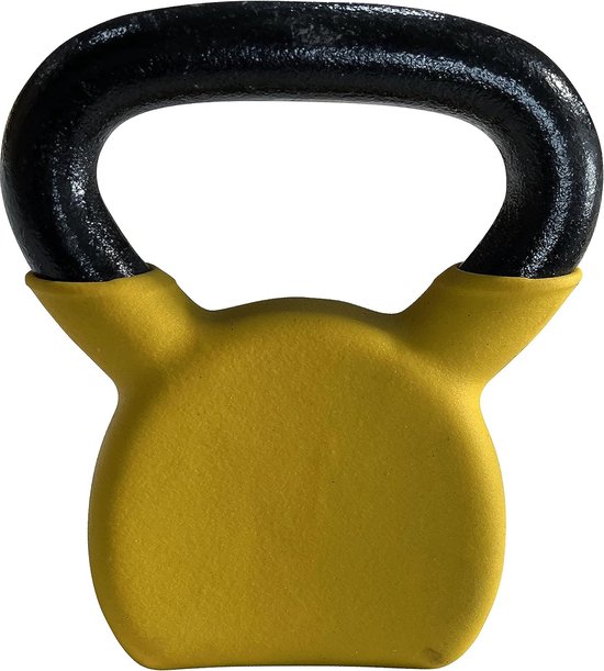 ab. Premium Cast iron, Vinyl Half Coated Kettlebell ( Yellow, 6 Kg ...