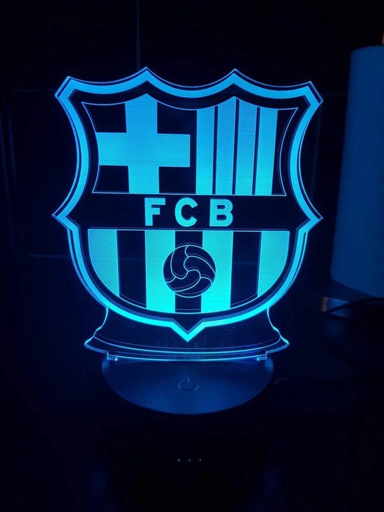 Lumi 3D Nachtlamp - 16 kleuren - FC Barcelona - Voetbal - LED Illusie ...